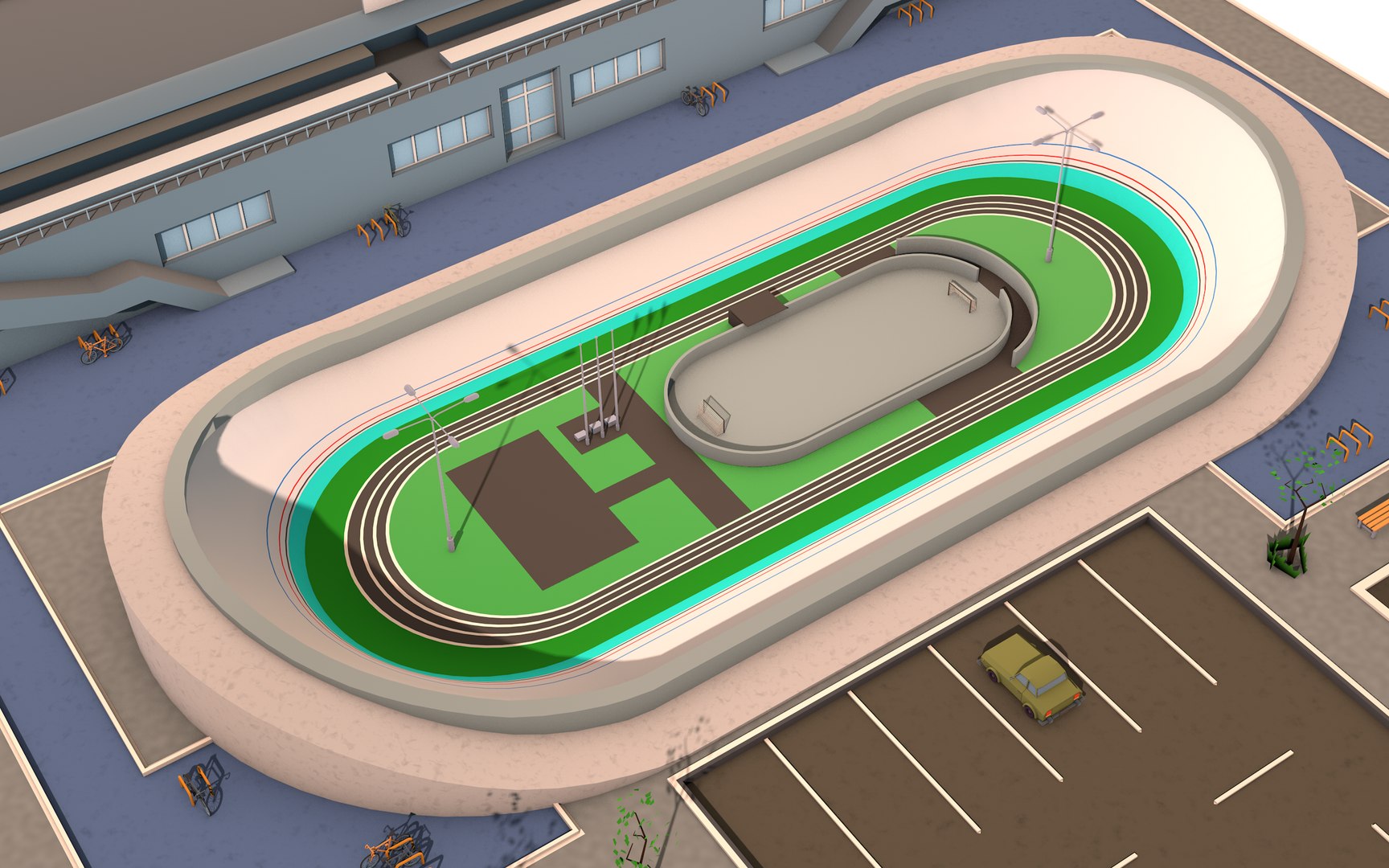 3D Velodrome Velo Track Cycling Track Model - TurboSquid 1821849