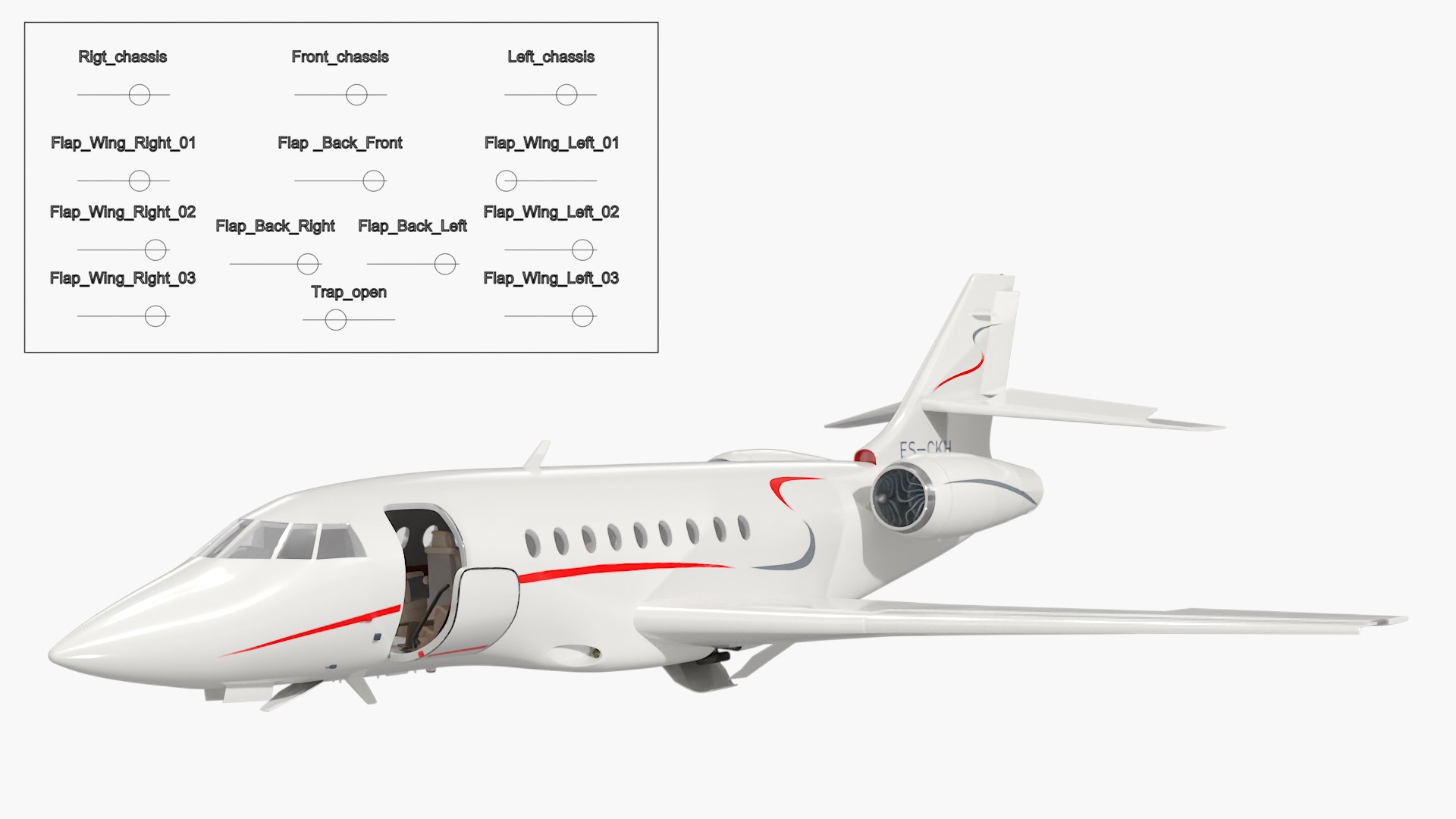 Plane Dassault Falcon 2000 White Rigged 3D Model - TurboSquid 2390591