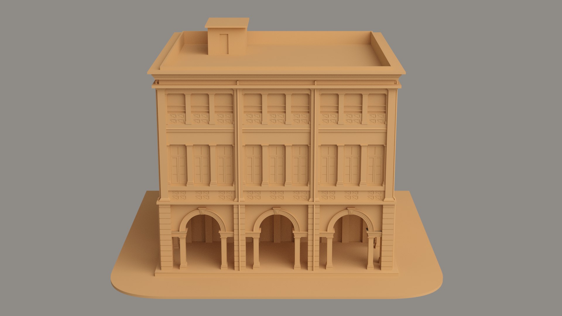 3D Three Story Building 001 - TurboSquid 1736510