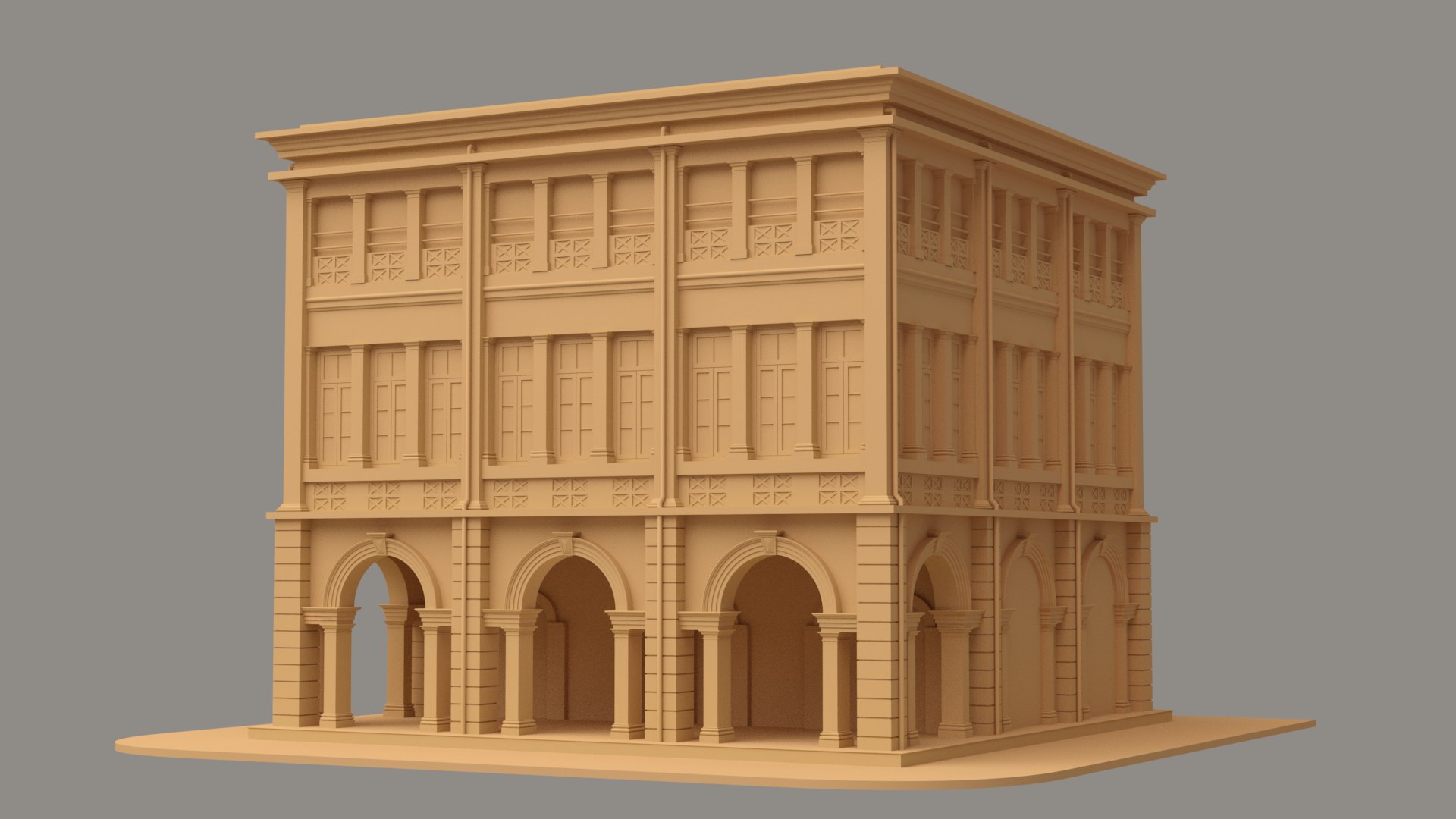 3D Three Story Building 001 - TurboSquid 1736510