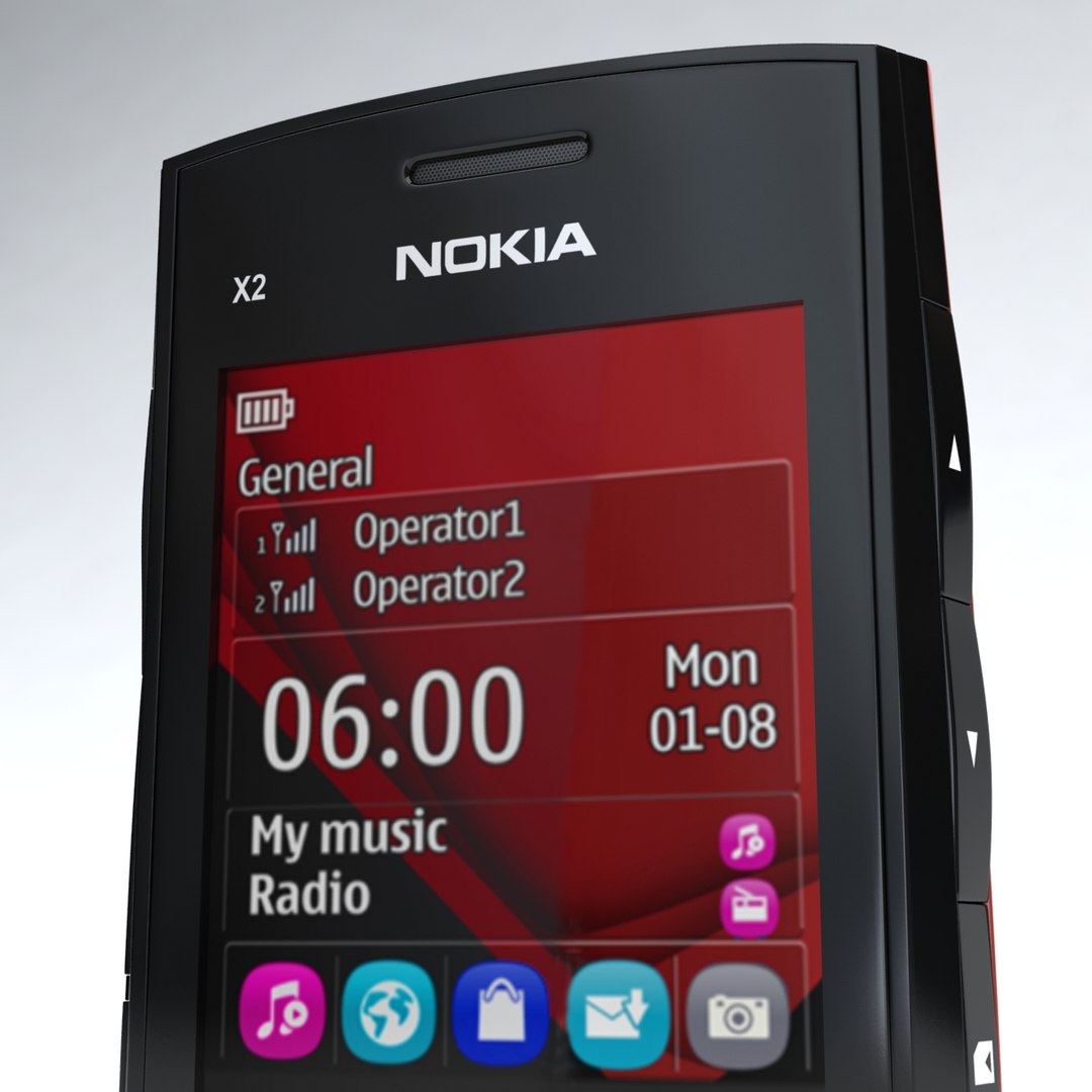 bright nokia x2-02 3d model