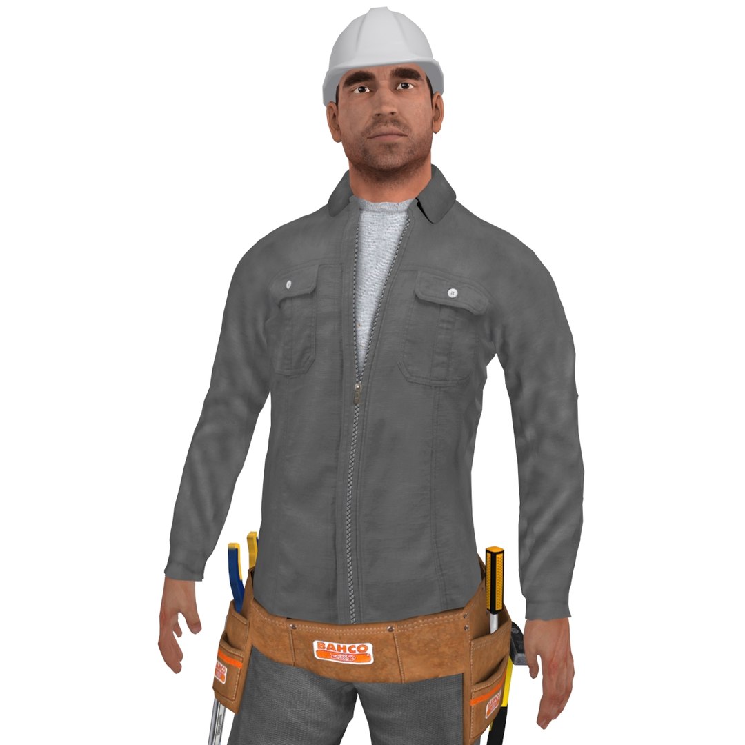 3d Model Rigged Worker Biped Man
