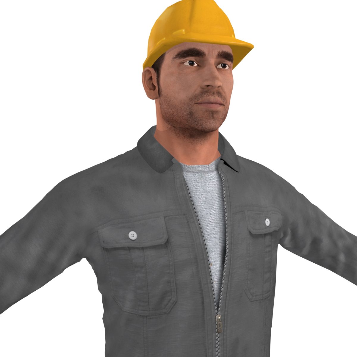 3d model rigged worker biped man
