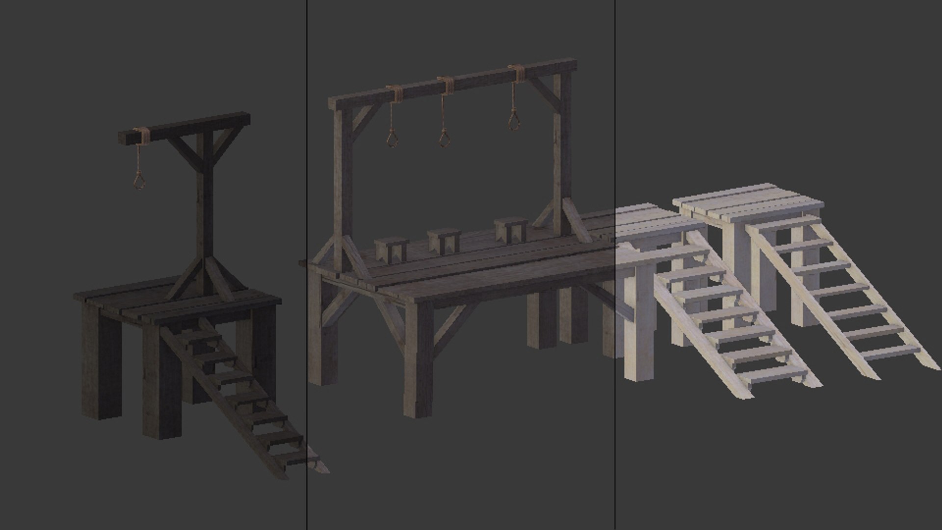 Set Gallows 3D Model - TurboSquid 1377365