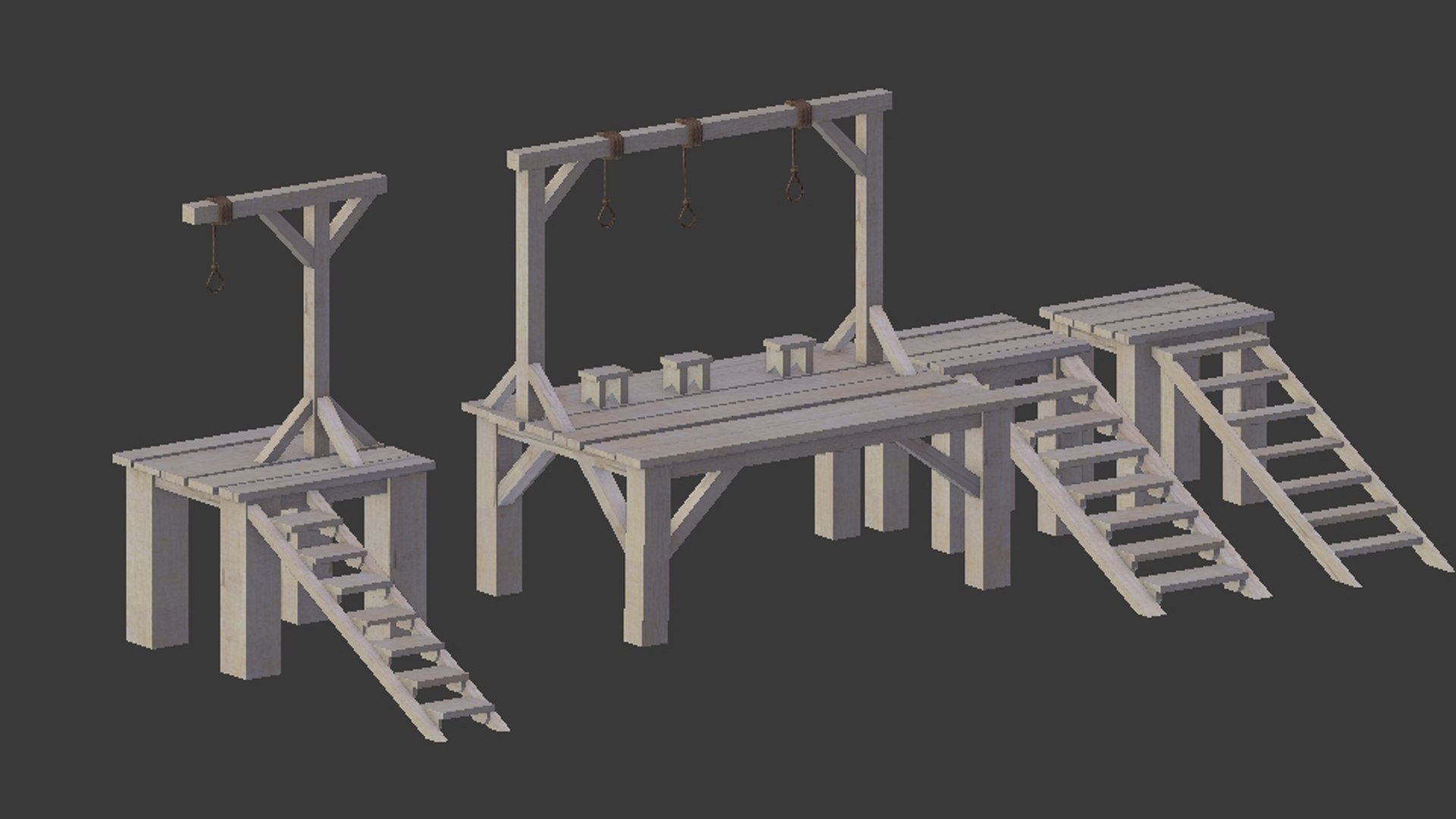 Set Gallows 3D Model - TurboSquid 1377365