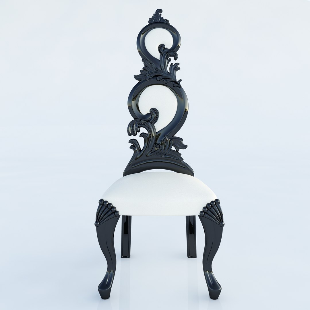 3d model of baroque chair diva rocker