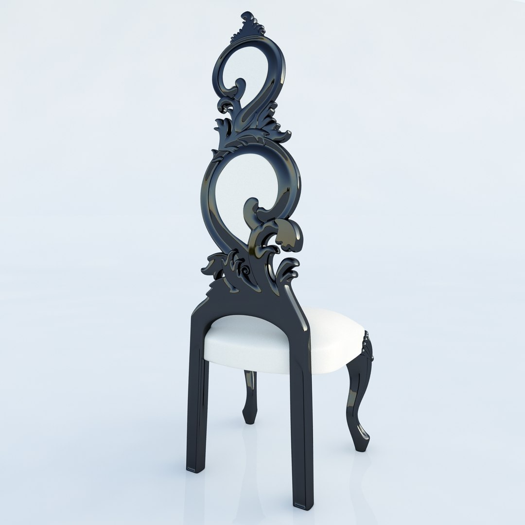 3d model of baroque chair diva rocker