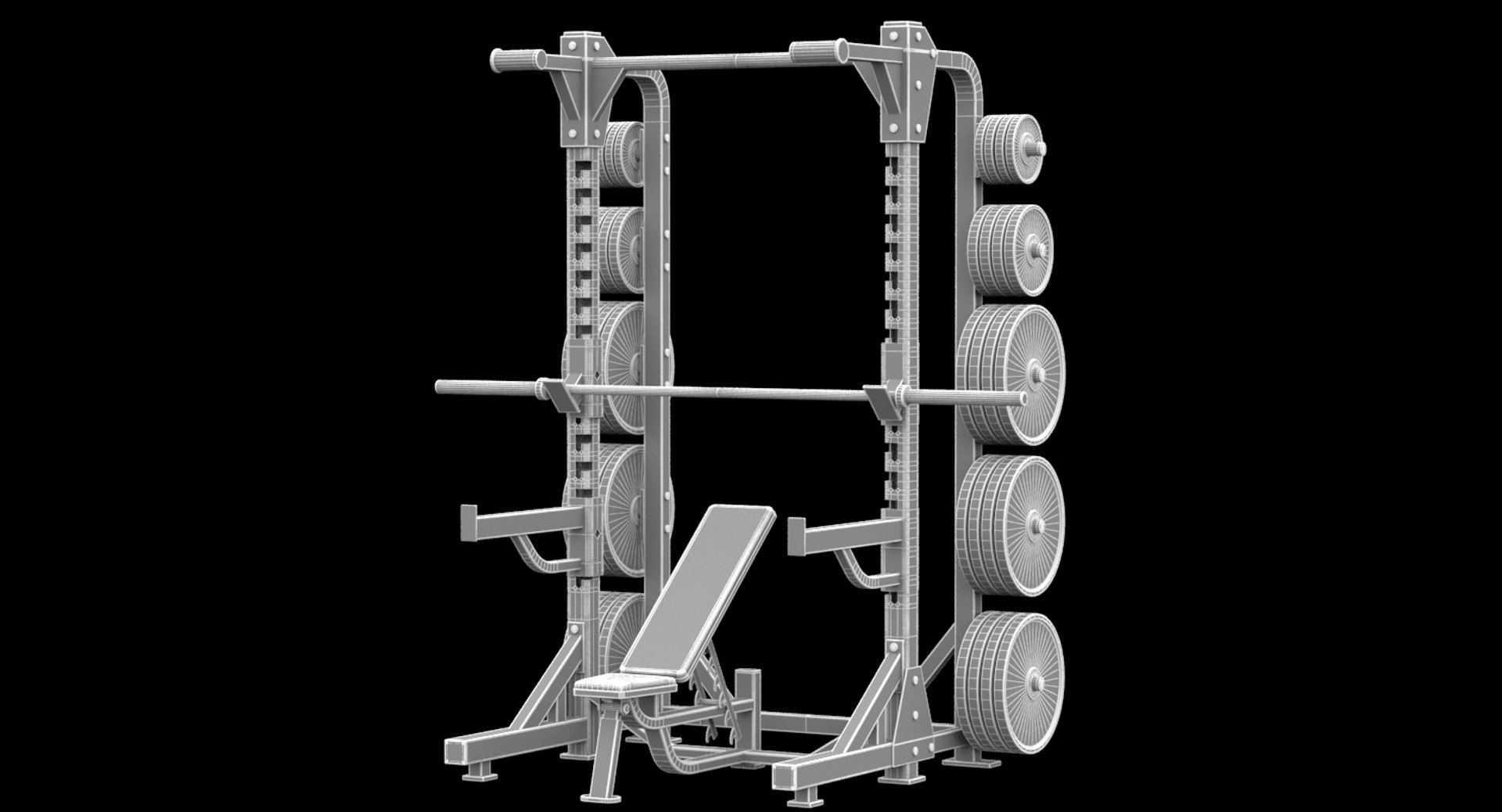 3D Gym Half Rack Model - TurboSquid 1499247