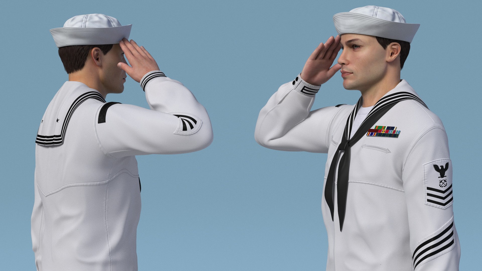 3D US Navy Sailor Rigged Model - TurboSquid 2393021