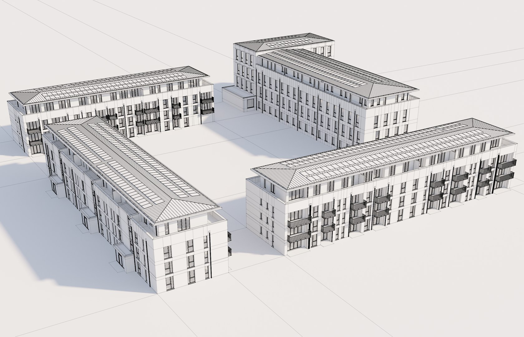 3D German Housing Complex 1 - TurboSquid 2187630