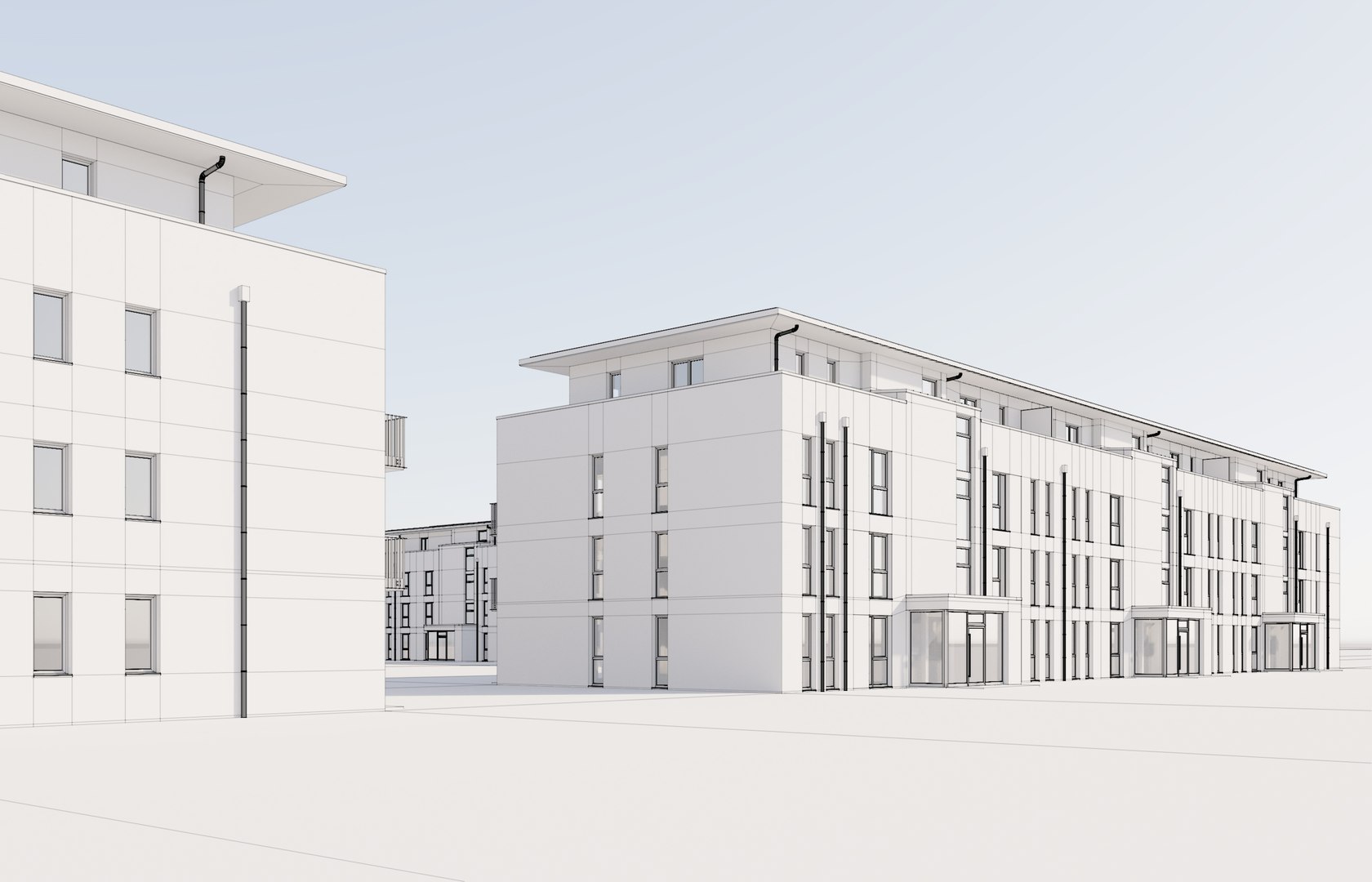 3D German Housing Complex 1 - TurboSquid 2187630