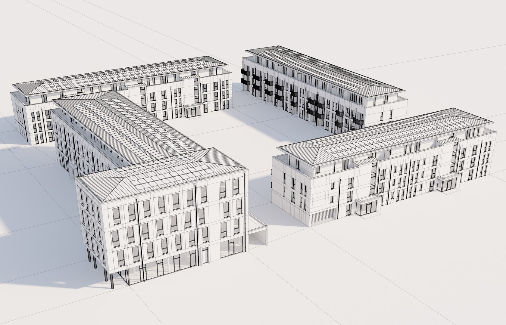 3D German Housing Complex 1 - TurboSquid 2187630