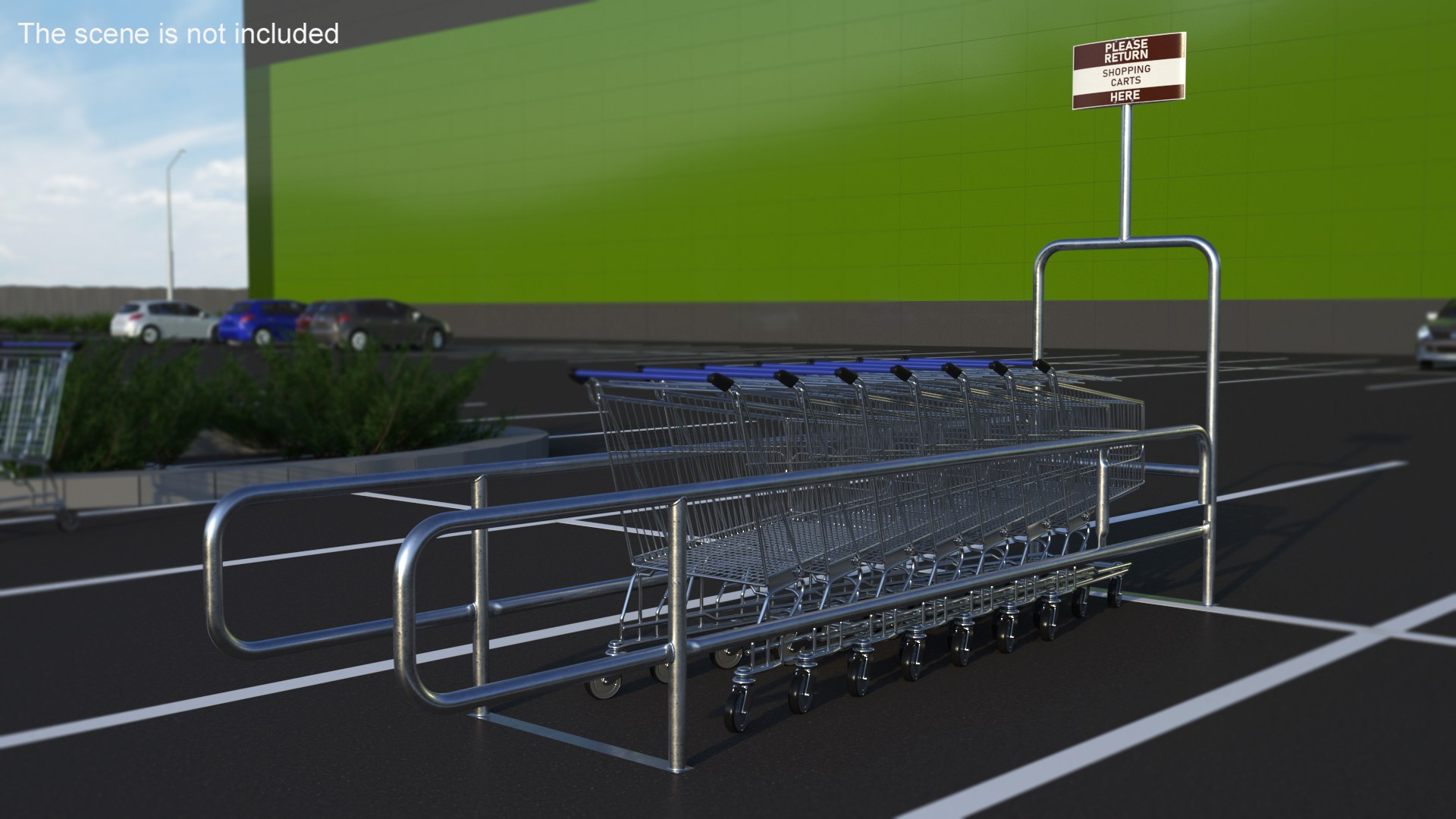 Shopping Cart Return Station Model - TurboSquid 2028912