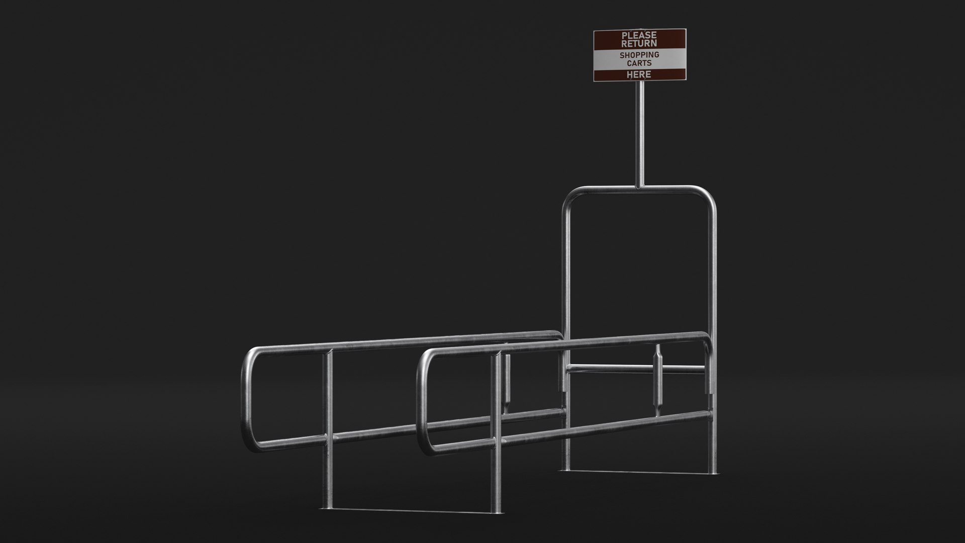 Shopping Cart Return Station Model - TurboSquid 2028912