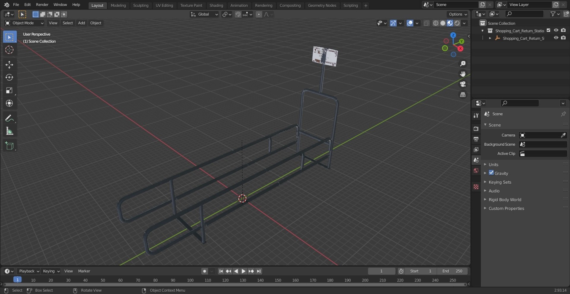 Shopping Cart Return Station Model - TurboSquid 2028912