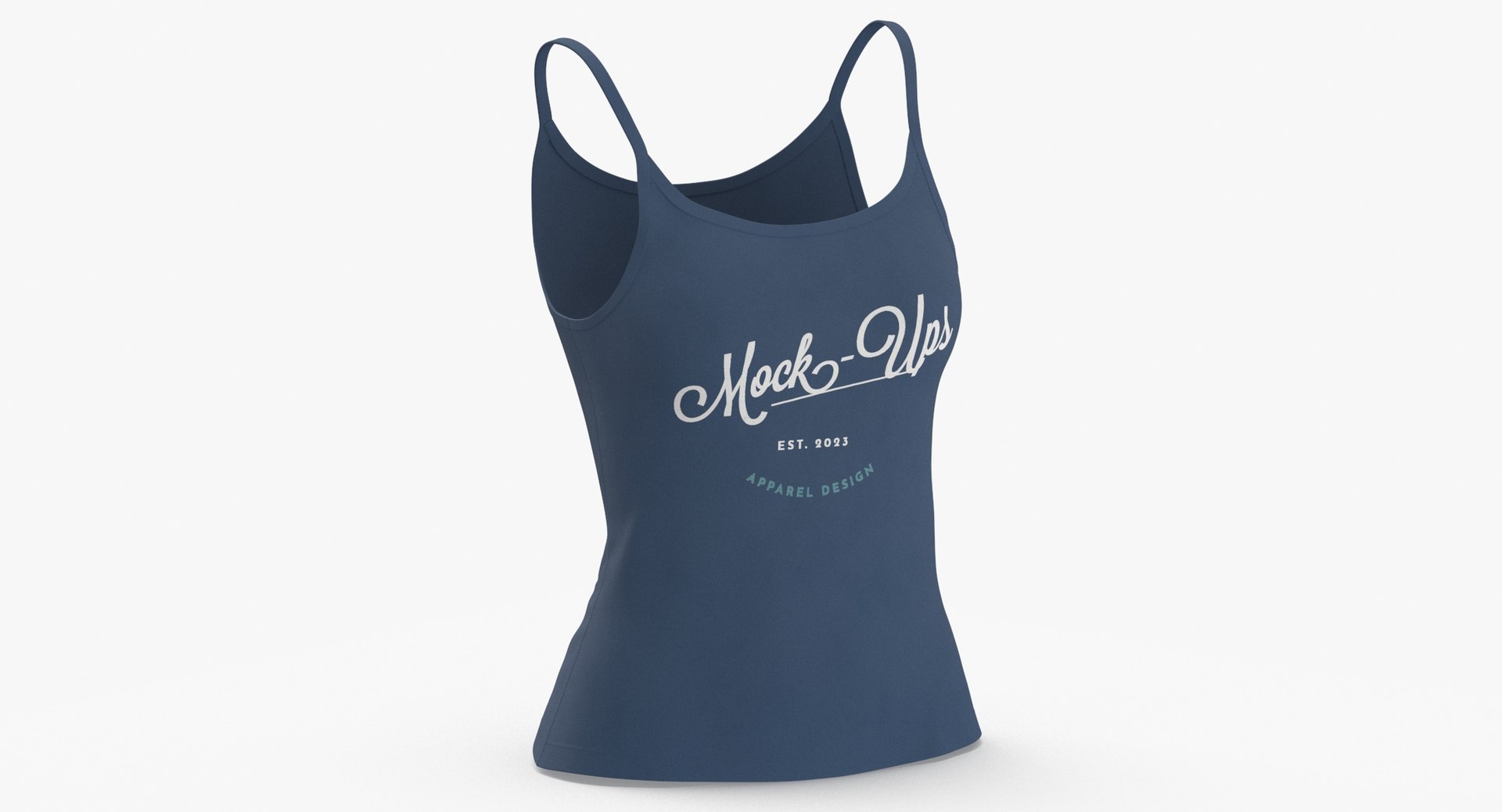 3D Sleeveless Worn Female Type 02 Pose 02 Blank White And Branded ...