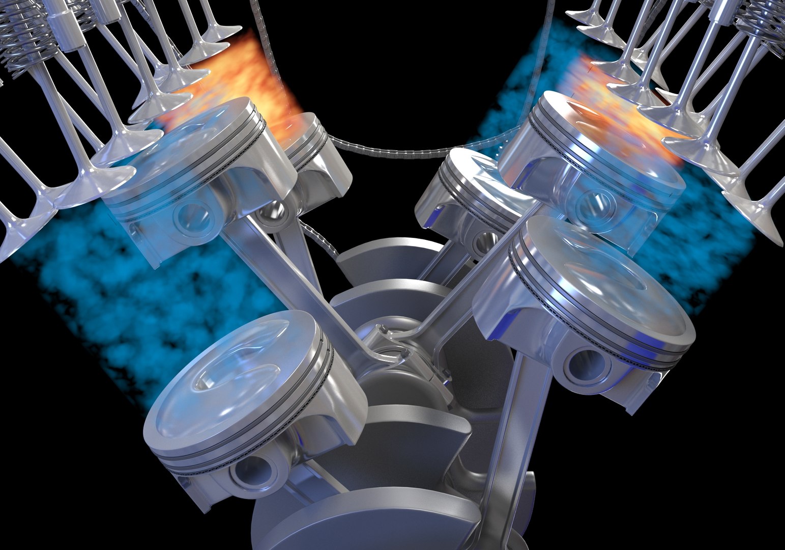 3D V6 Engine Gasoline Ignition Model - TurboSquid 1344291