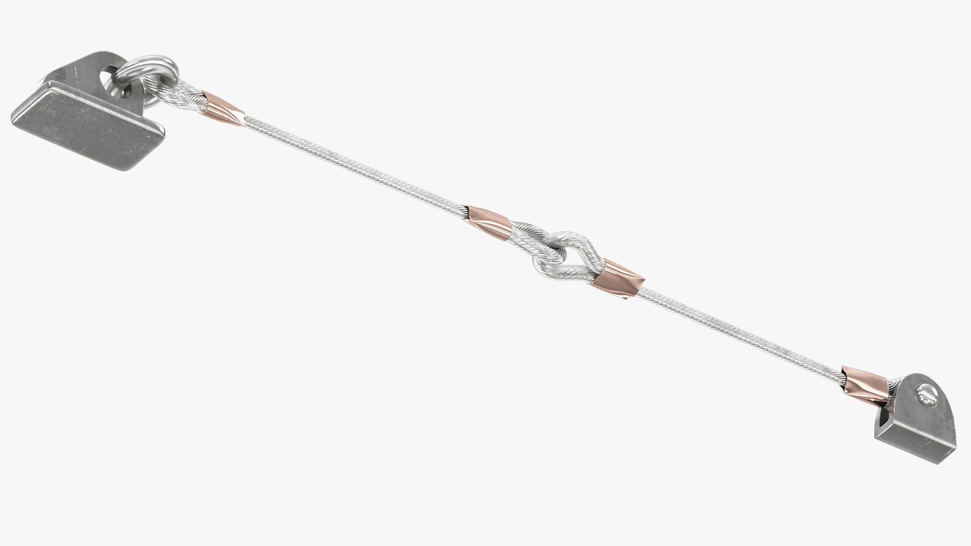 3D Steel Wire Rope with Loops and Fastenings - TurboSquid 2117506