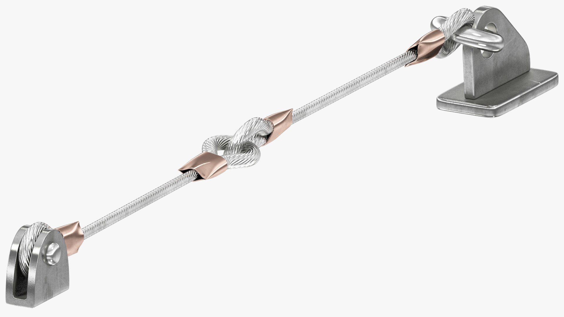 3D Steel Wire Rope With Loops And Fastenings - TurboSquid 2117506