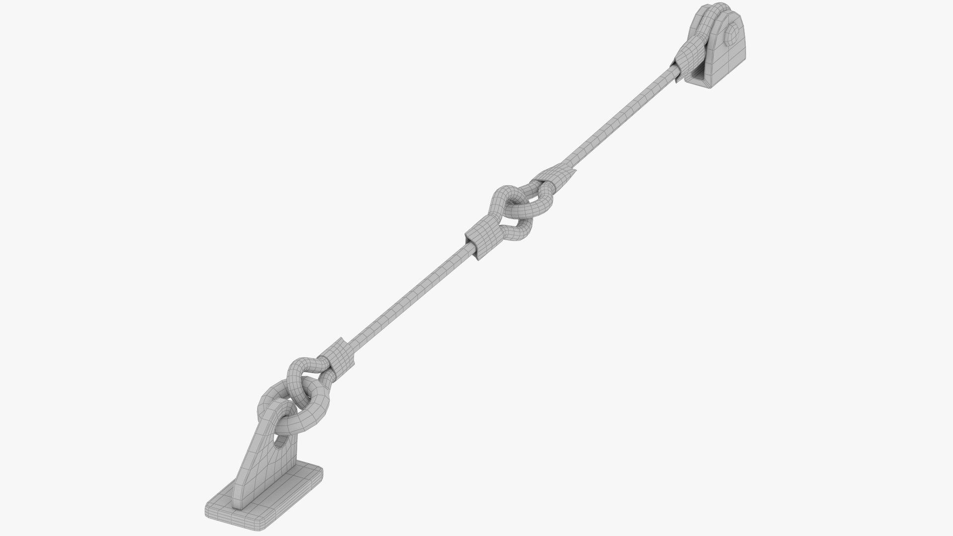 3D Steel Wire Rope with Loops and Fastenings - TurboSquid 2117506