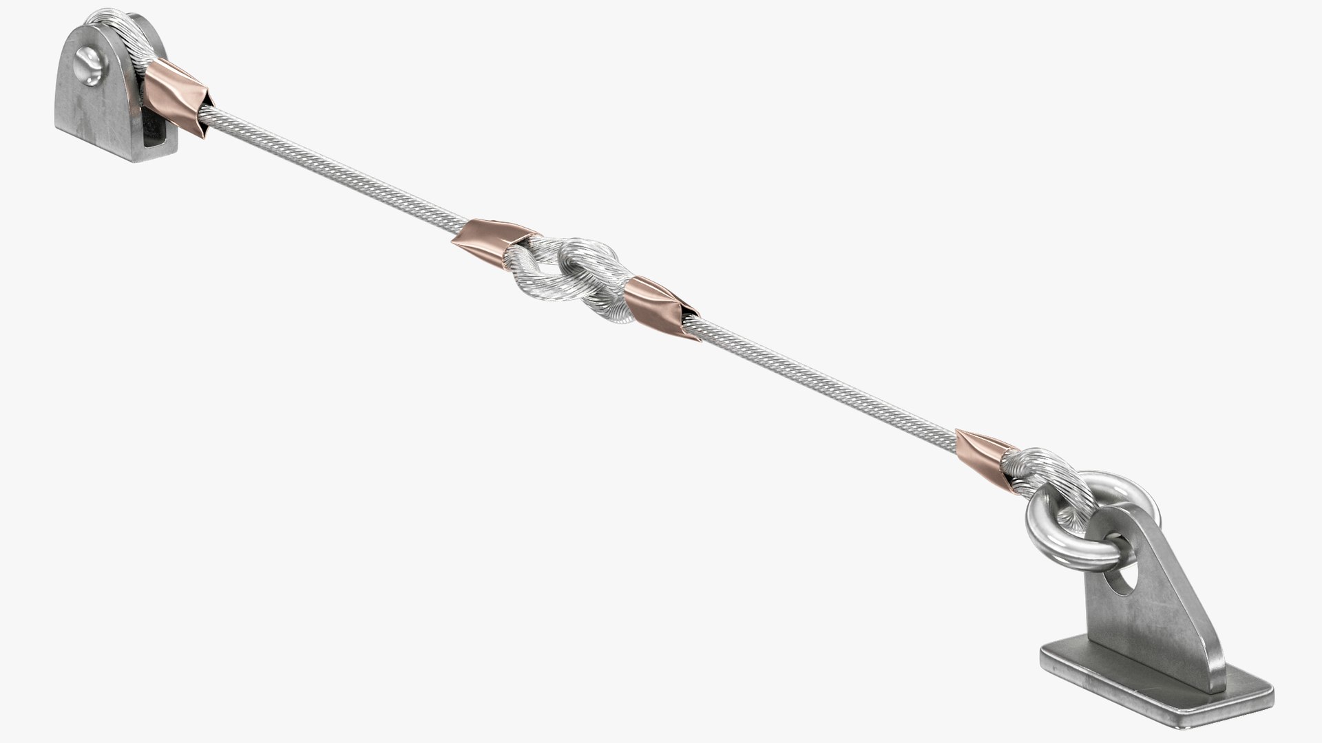 3D Steel Wire Rope With Loops And Fastenings - TurboSquid 2117506