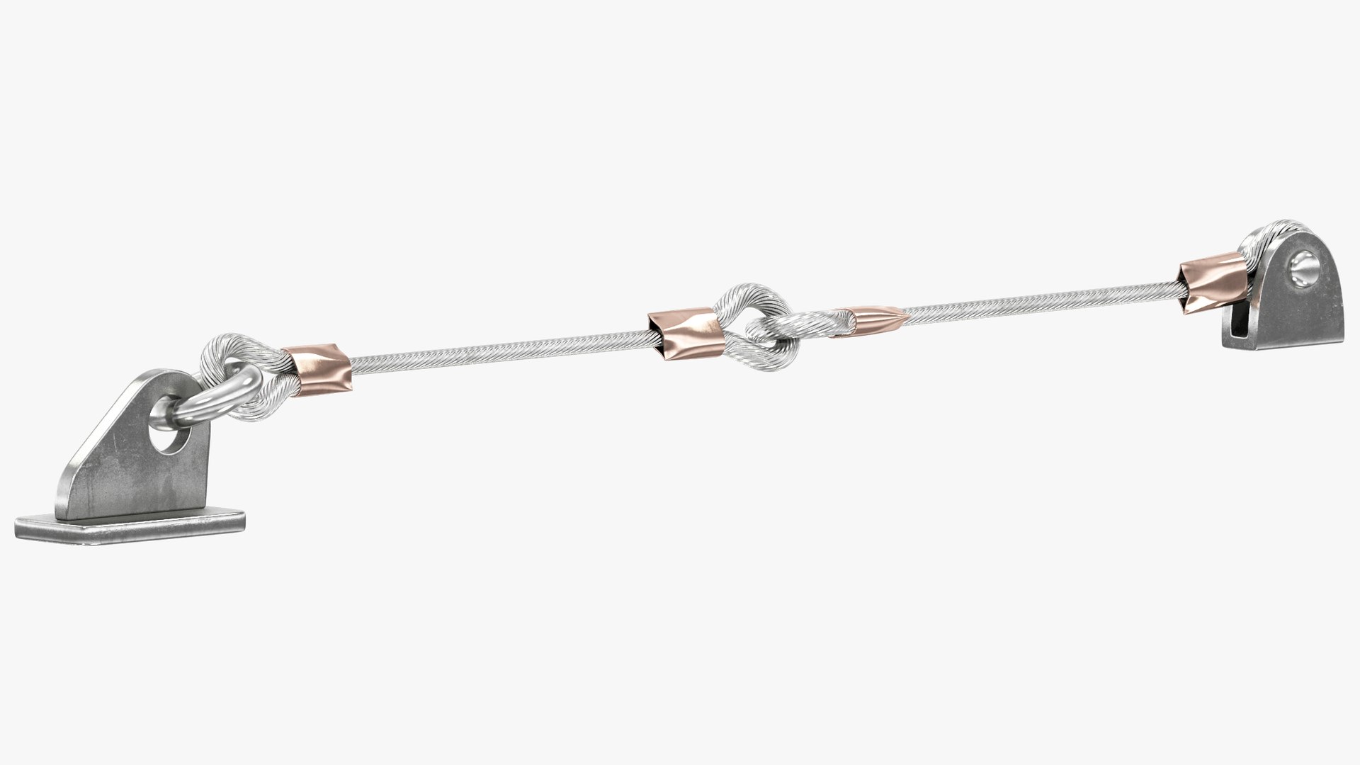 3D Steel Wire Rope with Loops and Fastenings - TurboSquid 2117506