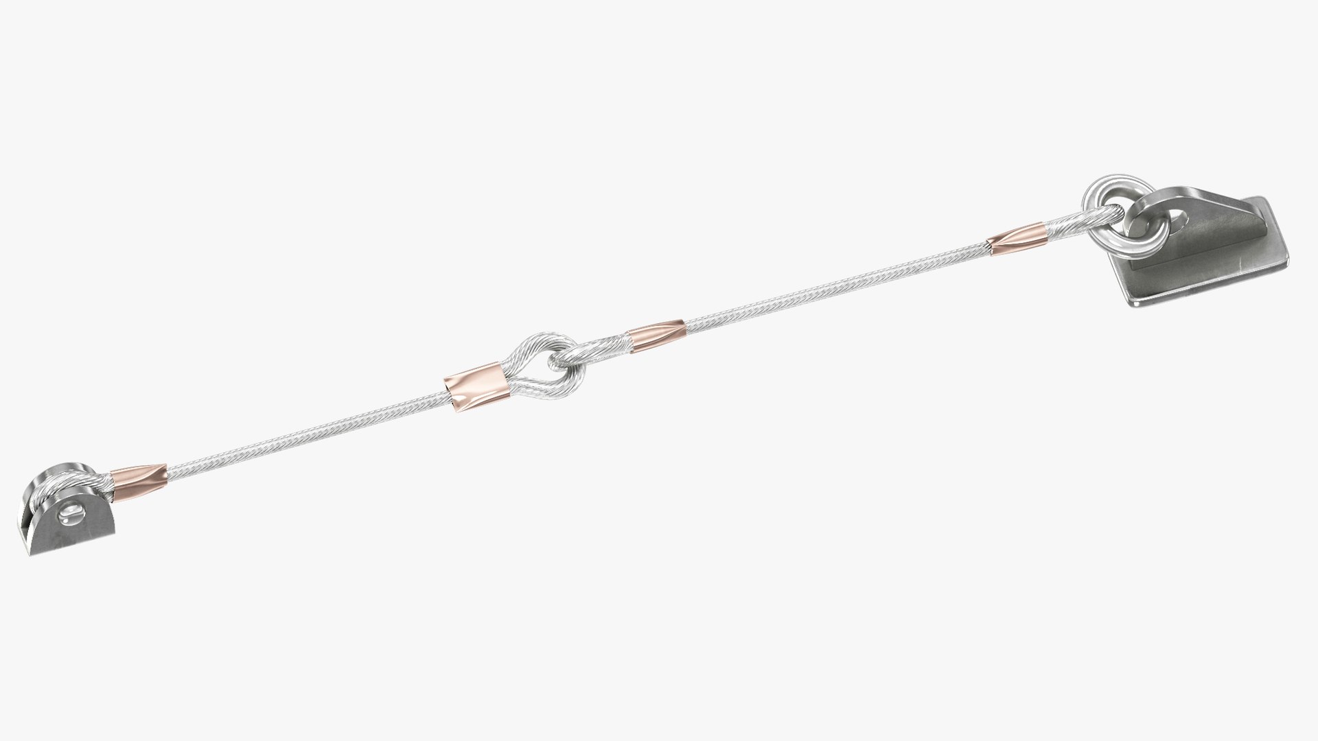 3D Steel Wire Rope With Loops And Fastenings - TurboSquid 2117506