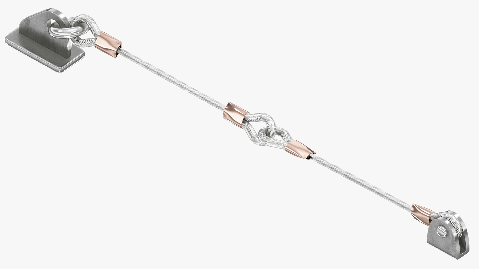 3D Steel Wire Rope With Loops And Fastenings - TurboSquid 2117506