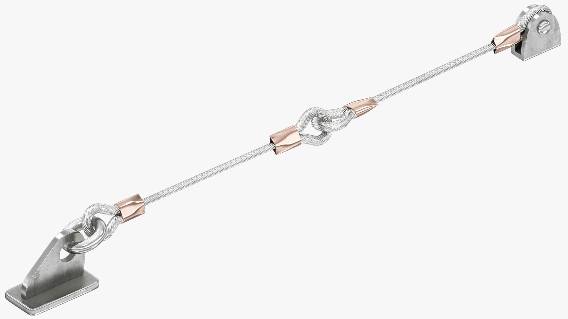 3D Steel Wire Rope With Loops And Fastenings - TurboSquid 2117506