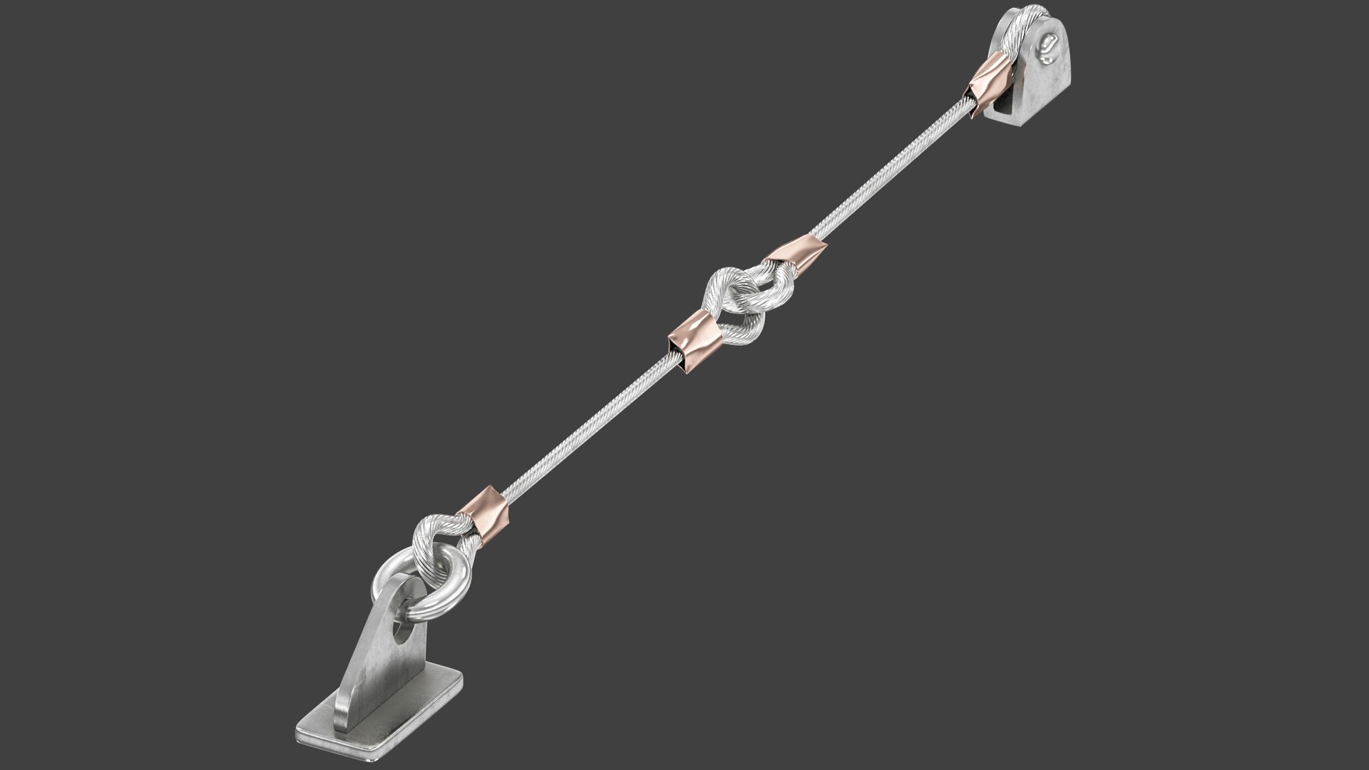 3D Steel Wire Rope with Loops and Fastenings - TurboSquid 2117506