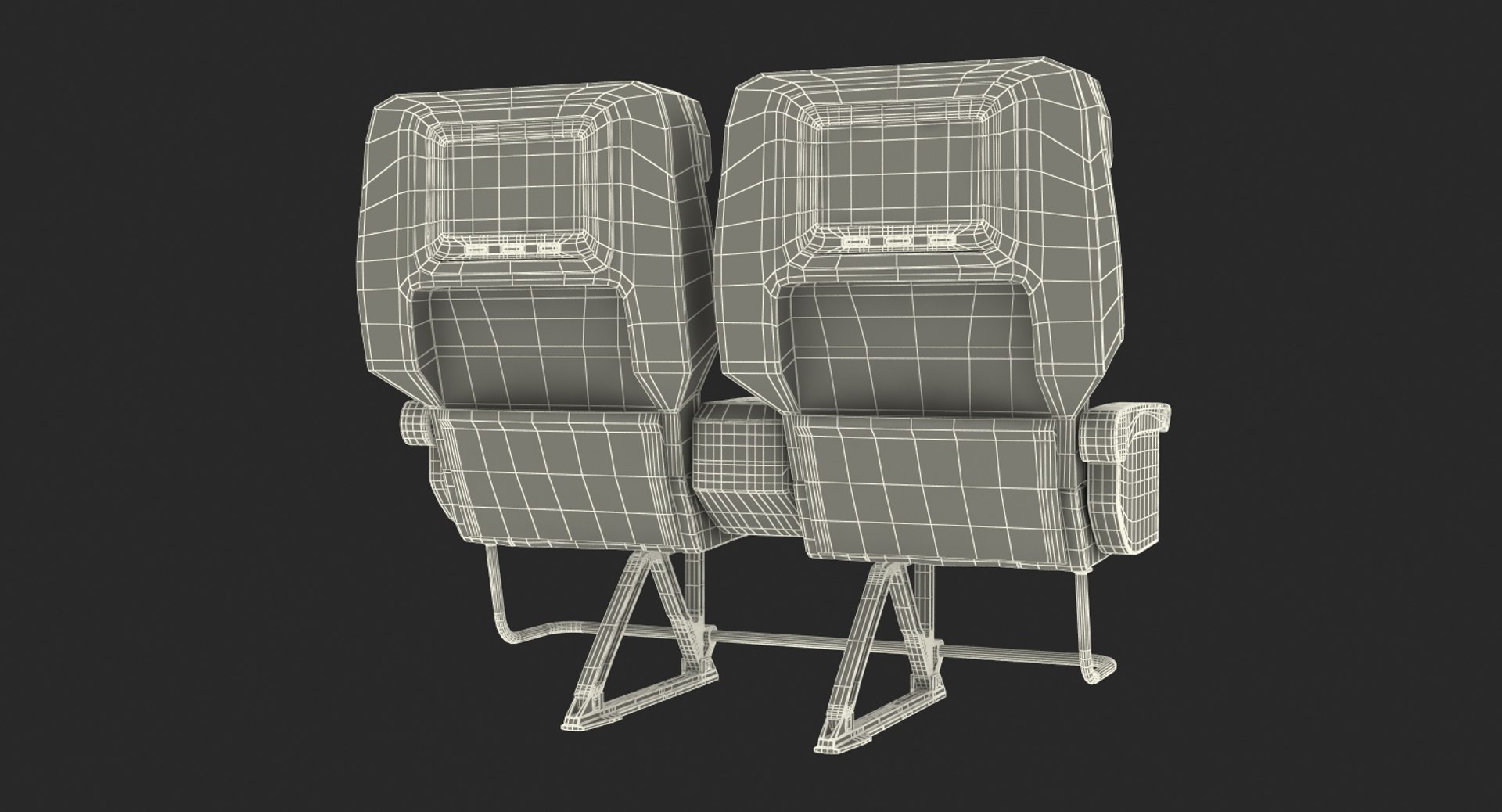 Class passenger double aircraft seat model - TurboSquid 1163817