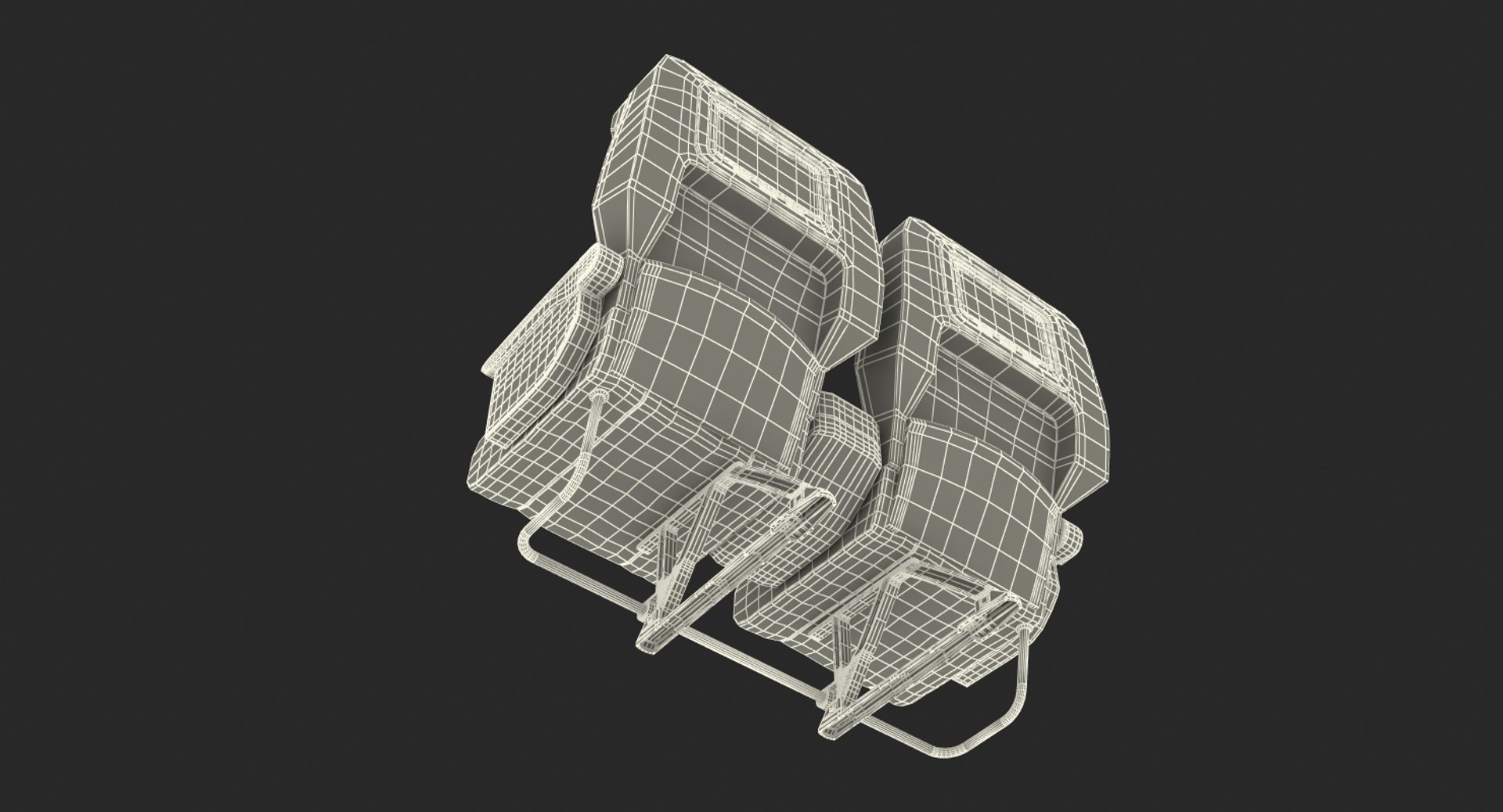 Class passenger double aircraft seat model - TurboSquid 1163817