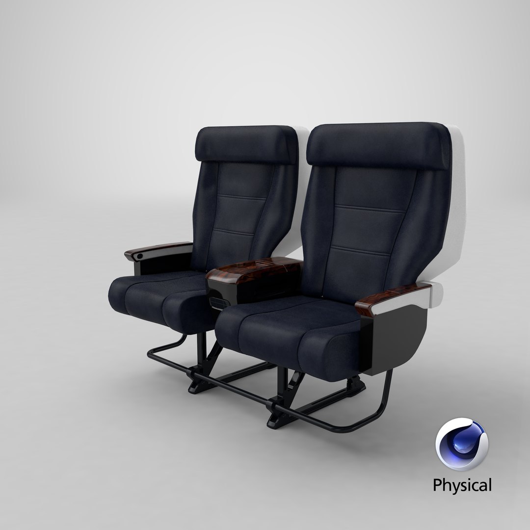 Class passenger double aircraft seat model - TurboSquid 1163817