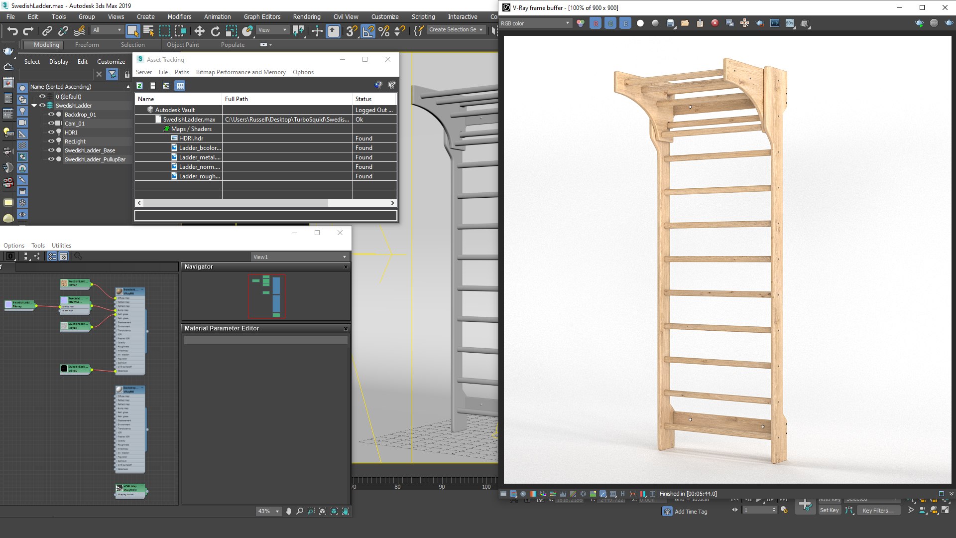 Swedish Ladder - Wooden 3D - TurboSquid 2228280