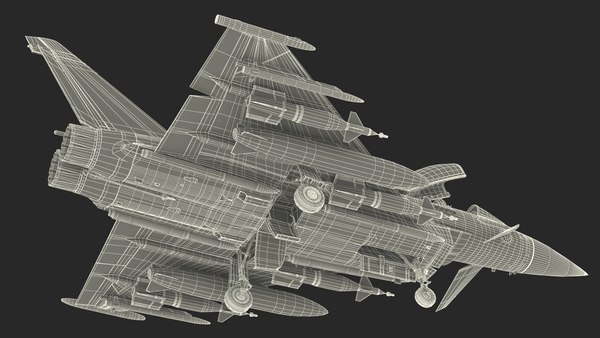 3D модель Многоцелевой истребитель Eurofighter Typhoon, оснащенный для ...