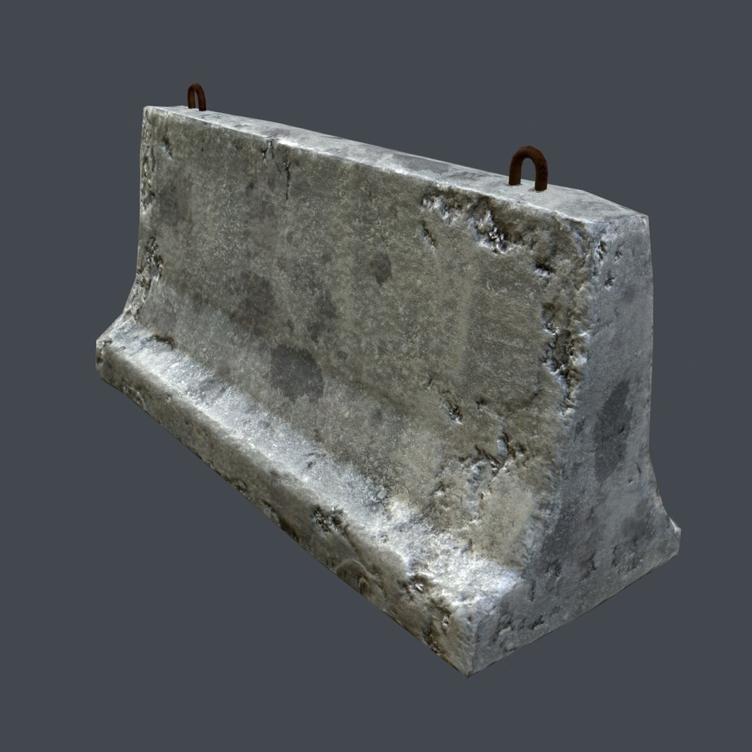 3d concrete barrier roadblock