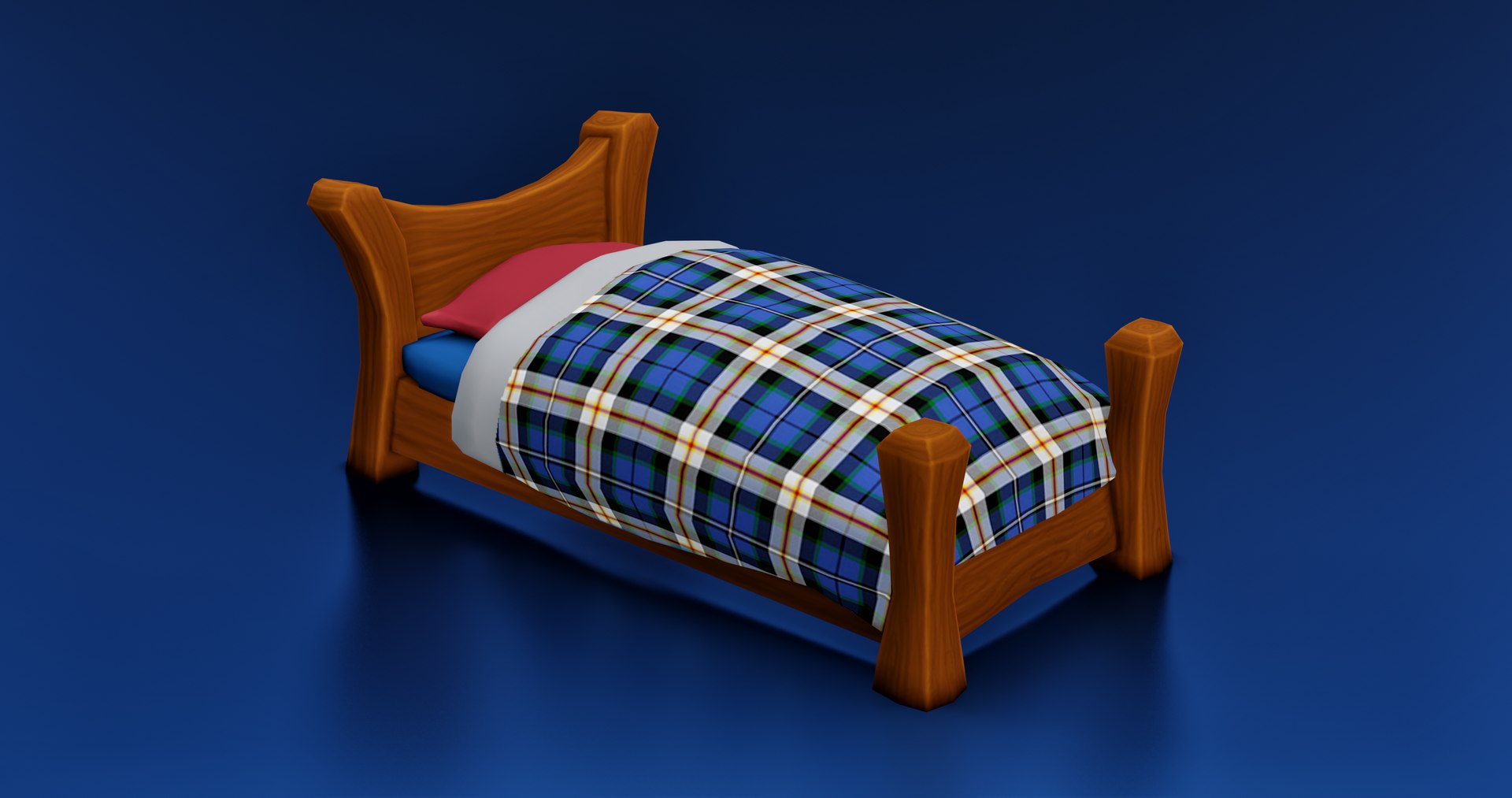 3D Cartoon Style Bed - TurboSquid 1979046