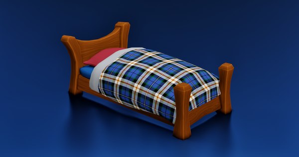 3D Cartoon Style Bed - TurboSquid 1979046