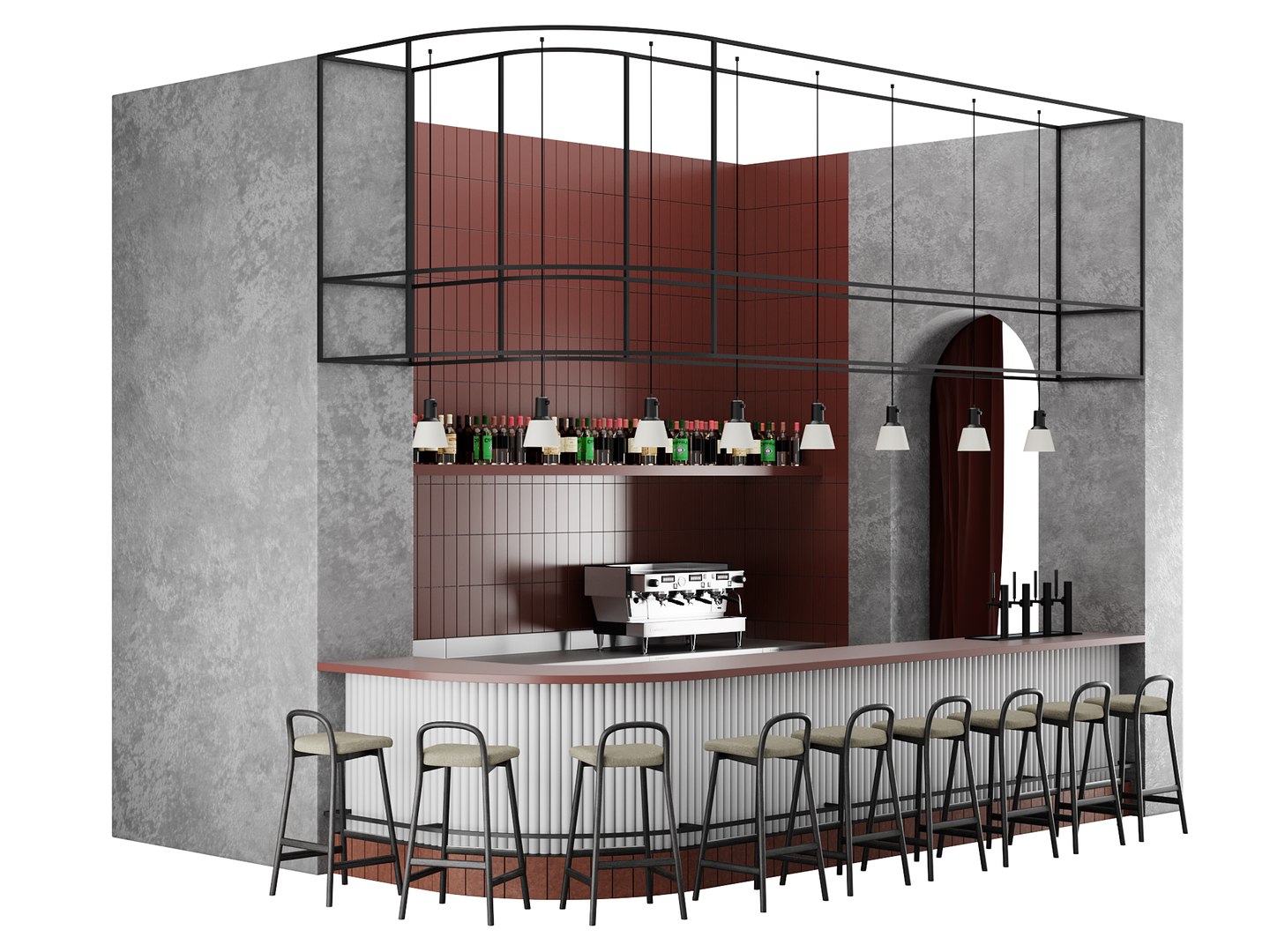 3D Model Restaurant Bar Counter - TurboSquid 1773760
