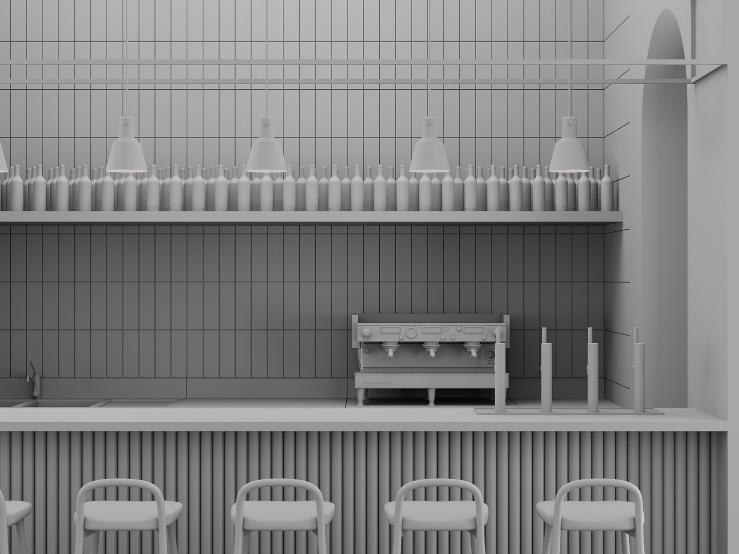 3D Model Restaurant Bar Counter - TurboSquid 1773760