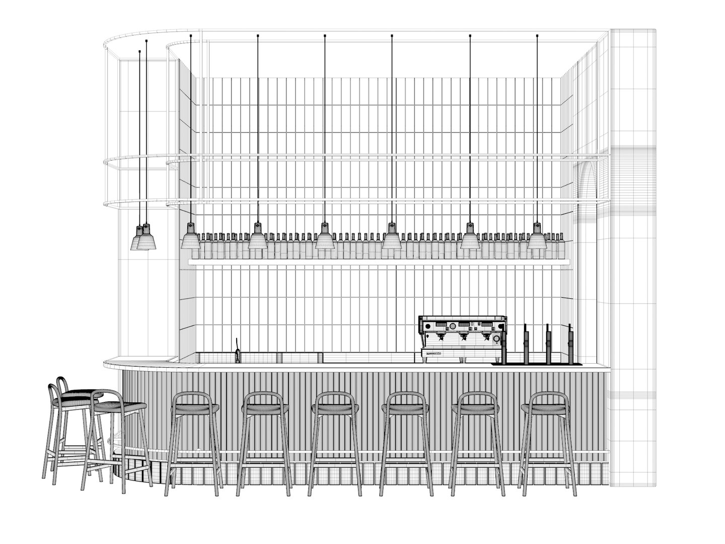 3D Model Restaurant Bar Counter - TurboSquid 1773760