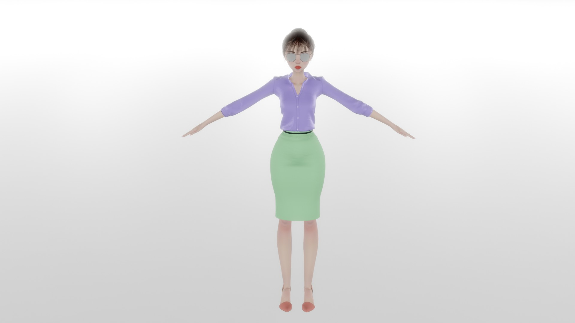 3D Cartoon Rigged Professional Office Girl-Maniya Character 3D Model ...