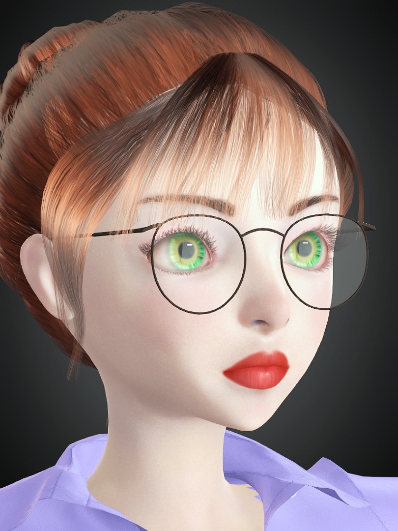 3D Cartoon Rigged Professional Office Girl-Maniya Character 3D Model ...