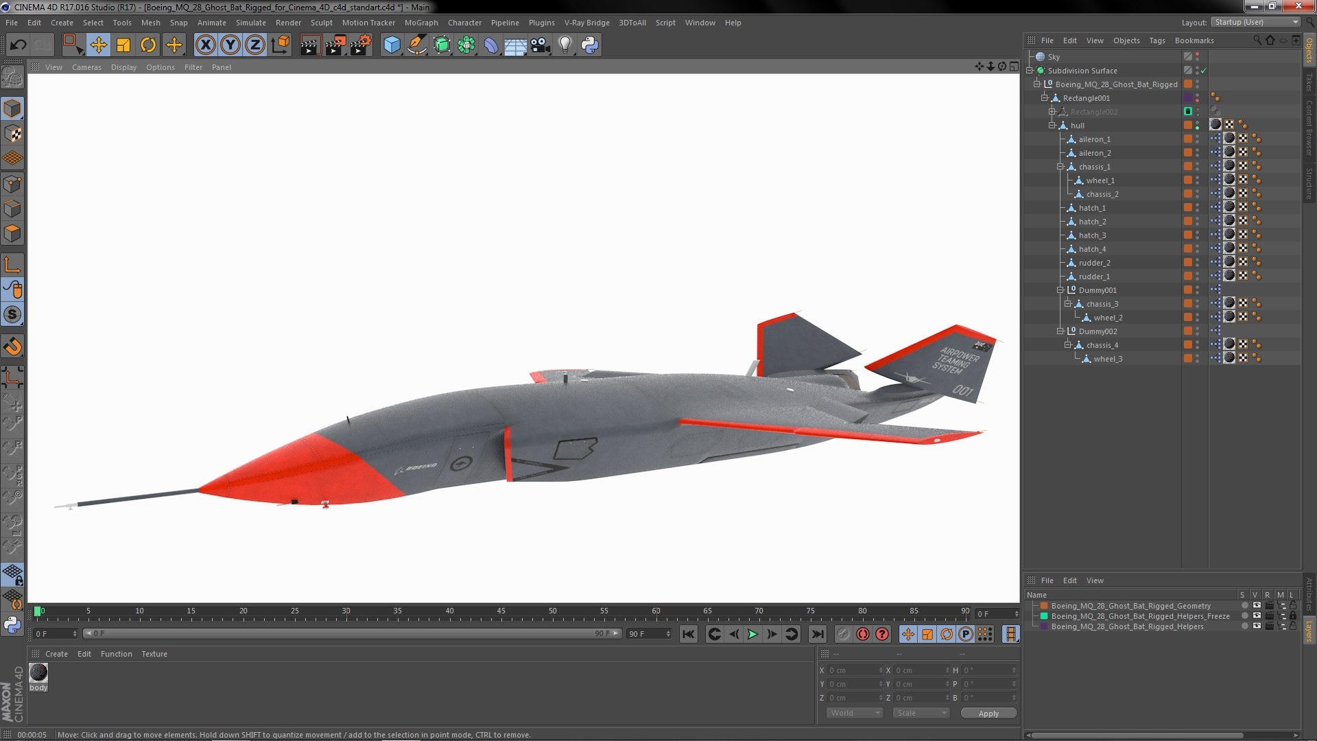 Boeing MQ-28 Ghost Bat Rigged For Cinema 4D 3D Model - TurboSquid 2049238