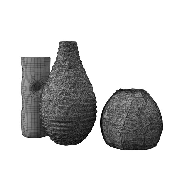 realistic vases set 3d max