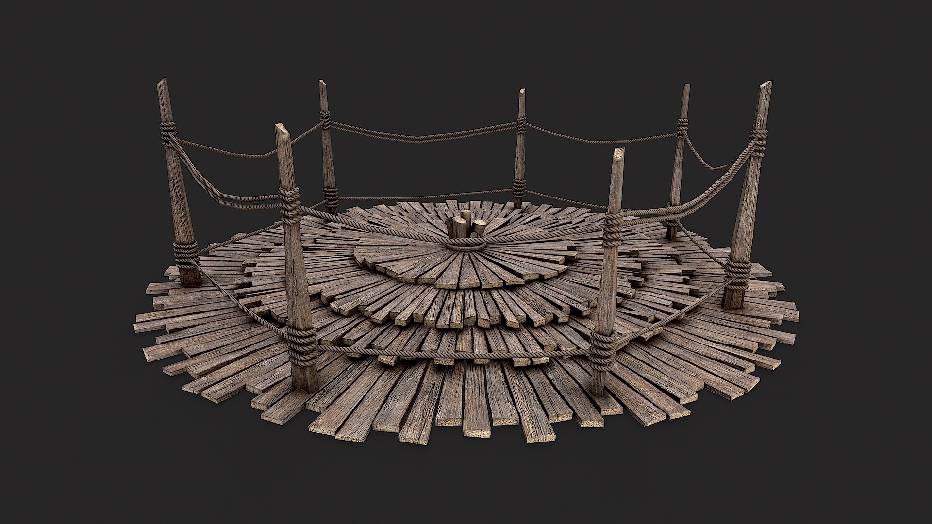 Medieval Wooden Circular Platform Arena 3 3D Model - TurboSquid 2360322