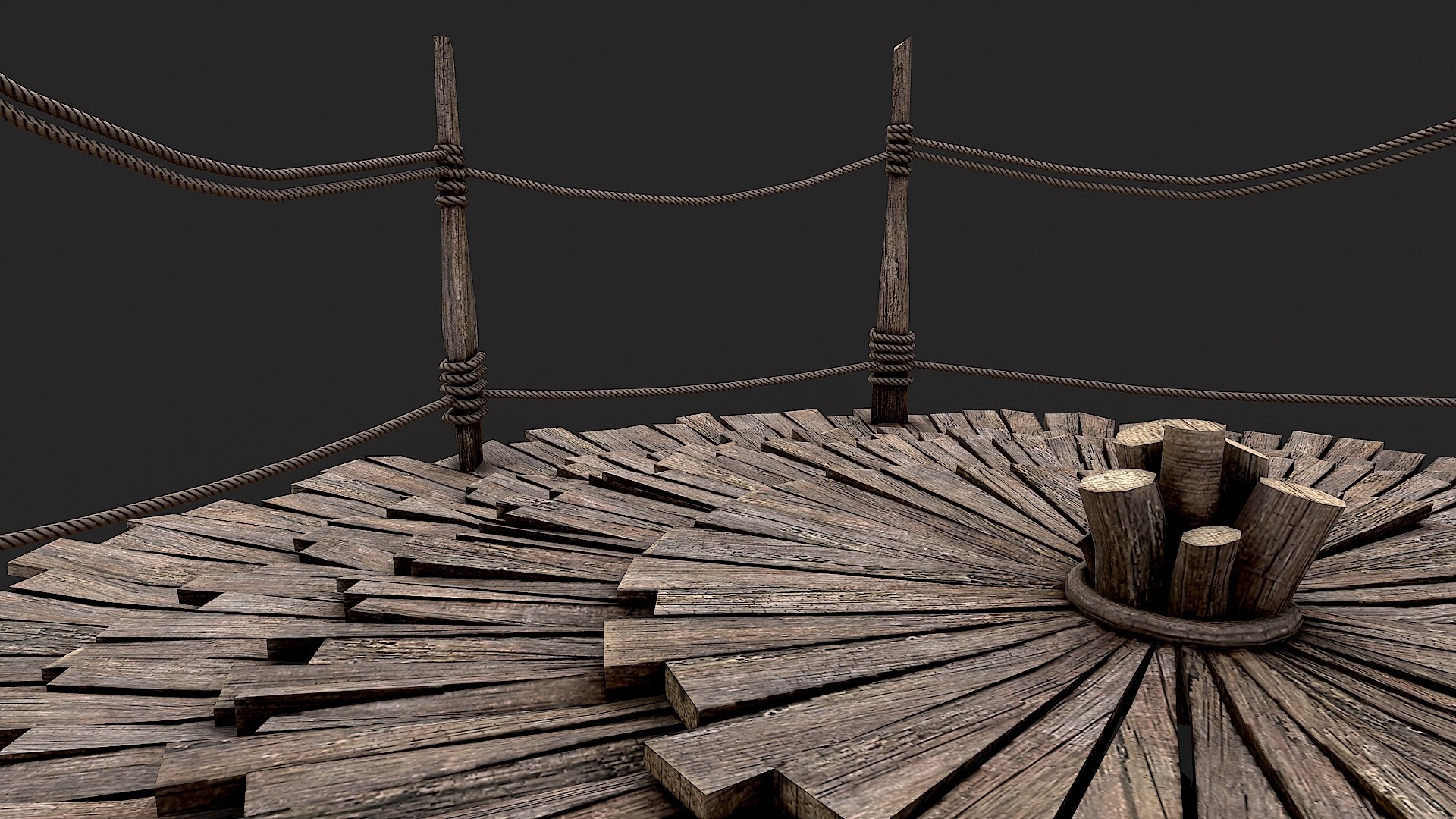 Medieval Wooden Circular Platform Arena 3 3D Model - TurboSquid 2360322