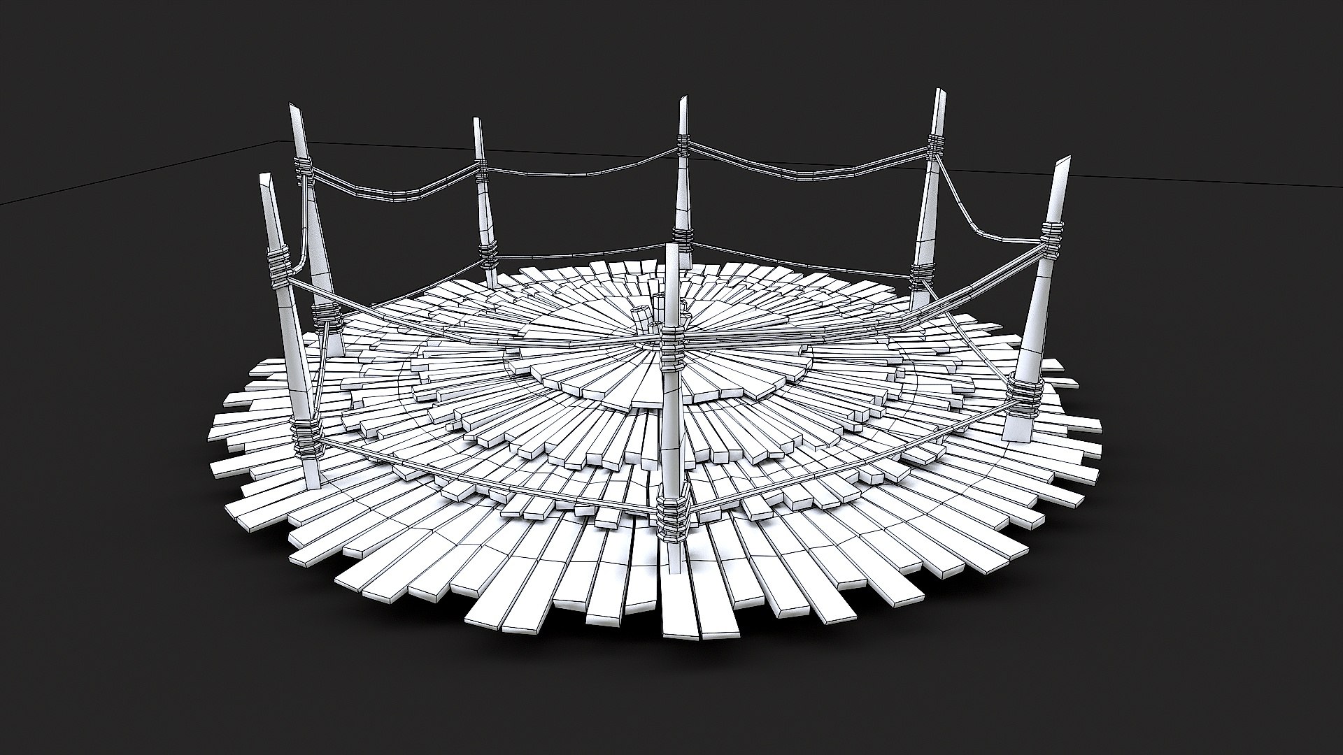 Medieval Wooden Circular Platform Arena 3 3D Model - TurboSquid 2360322