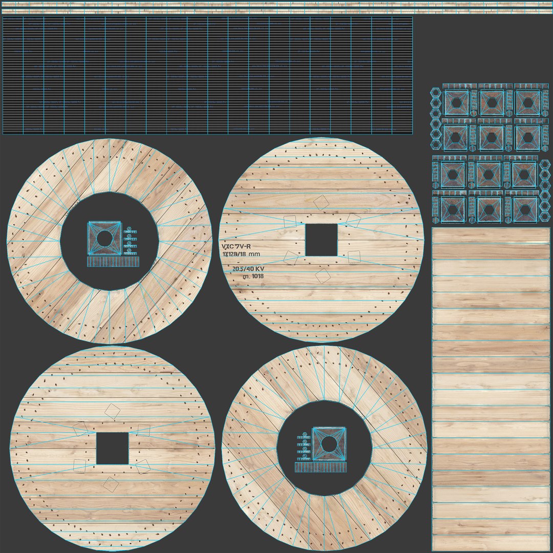 3D Wooden Cables Reels - TurboSquid 1344370