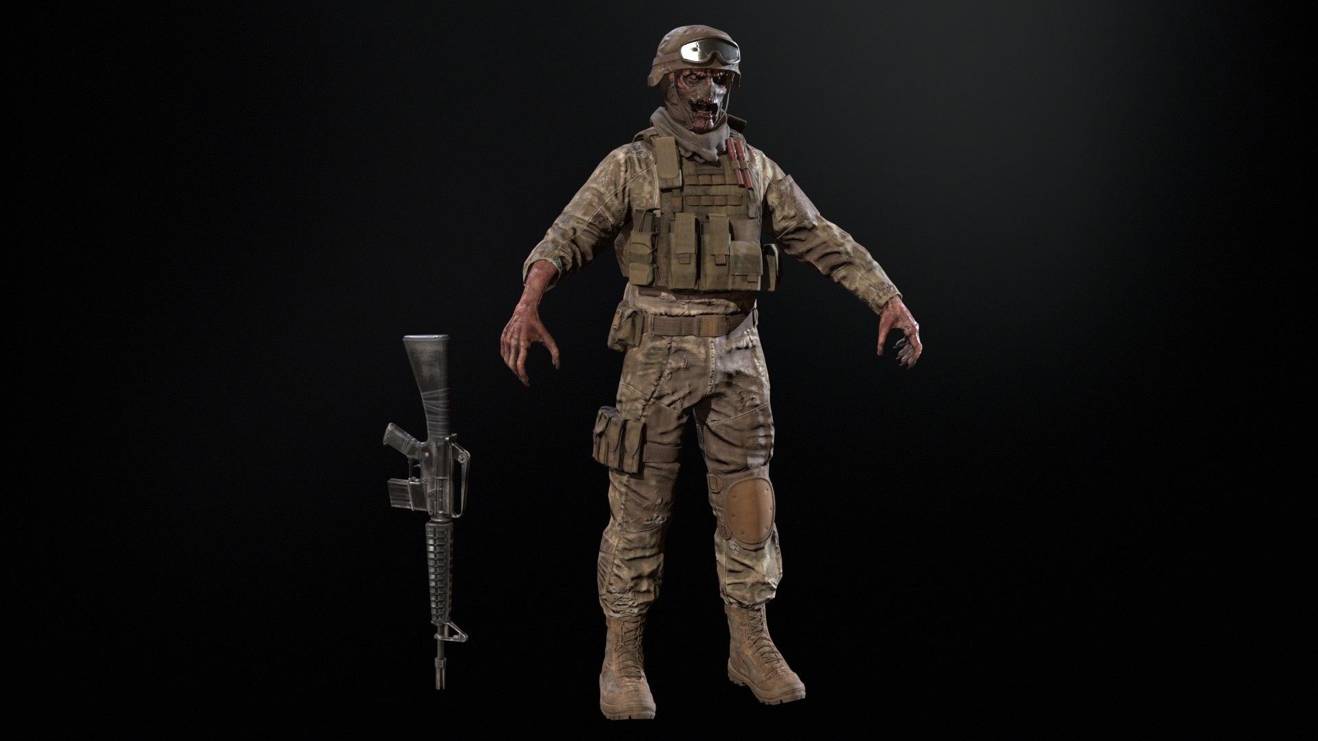 Zombie Soldier 3D Model - TurboSquid 2188293